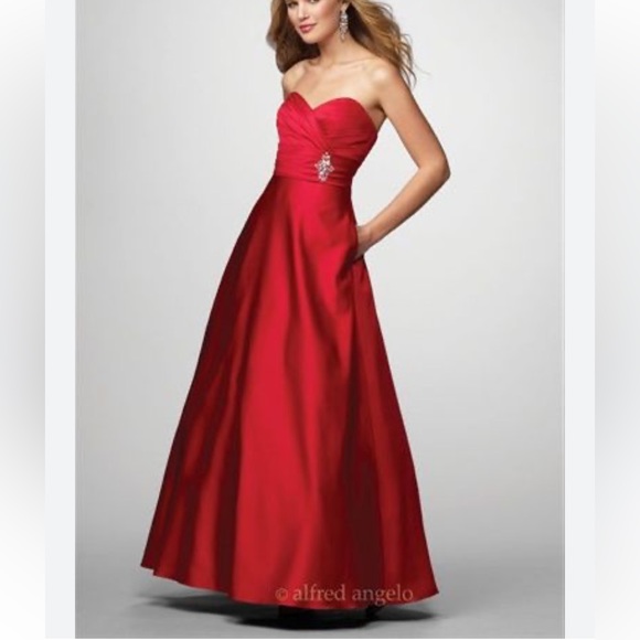 Alfred Angelo | Dresses | Alfred Angelo Strapless Gown Cherry Red Sz ...